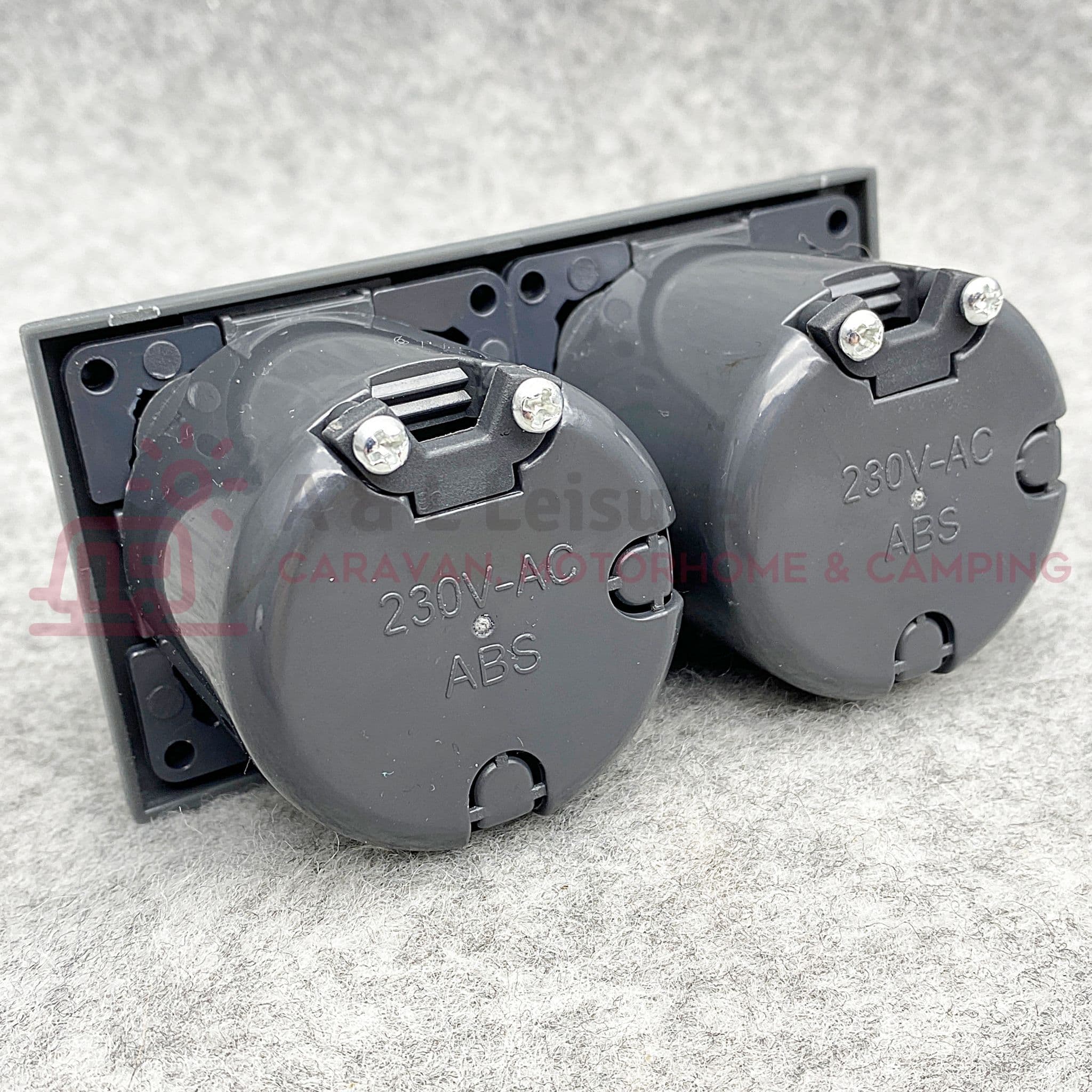 CBE C-Line 13a - 240V 2-Way Socket Faceplate & Back Box Dark Grey - CSM ...